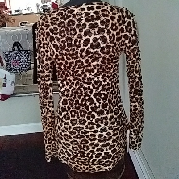 Adore | Tops | Adore Leopard Distressed Long Sleeve Top | Poshmark